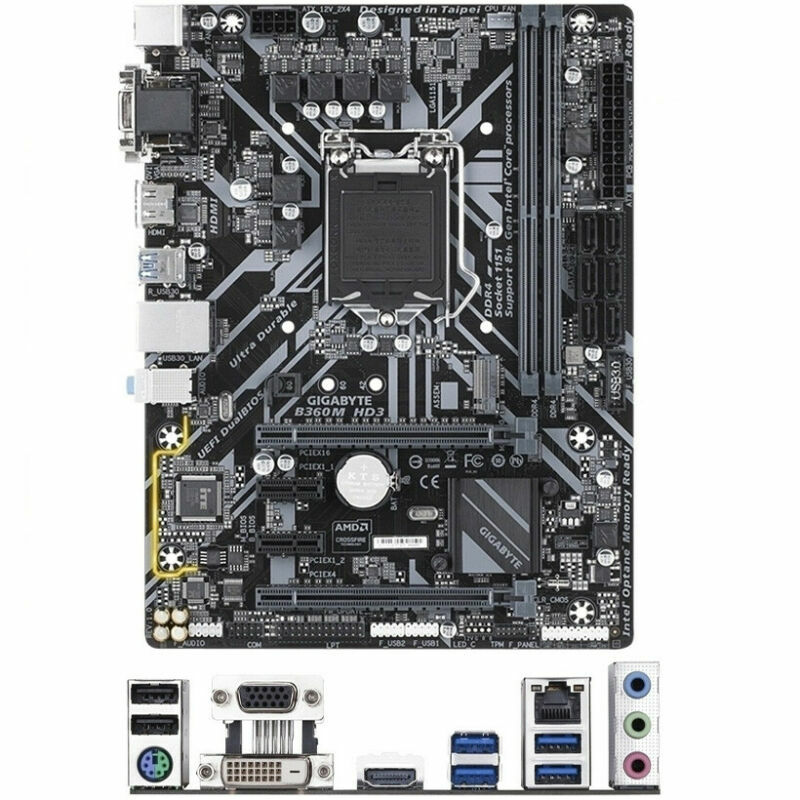 Gigabyte B360M HD3 Motherboard Intel B360 2*DDR4 LGA1151 1×M.2 Micro ...