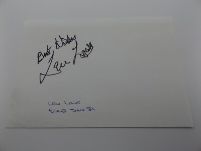6" x 4" AUTOGRAPH BOOK PAGE HAND SIGNED BY LEN LOWE - TV FILM CARRY ON ...