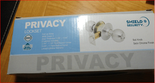 Brand New Shield Security Privacy Lockset Satin Chrome Door Knob Part ...