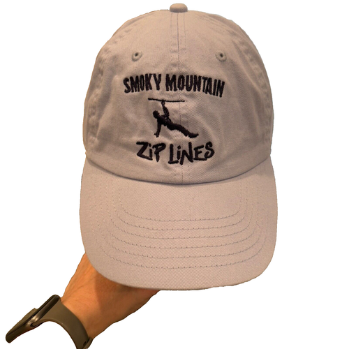 Smokey Mountain Zip Lines Navy on Lavender Cotton Hat Cap Strap Buckle ...