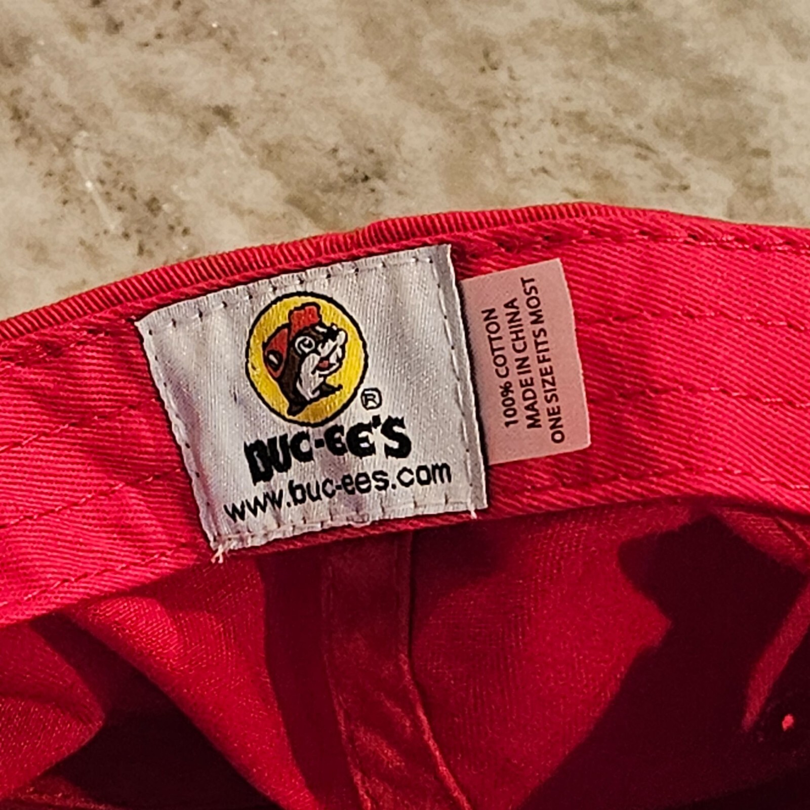 Buc-ees Beaver Company Red Adjustable Strap Baseball Hat One-Size ...