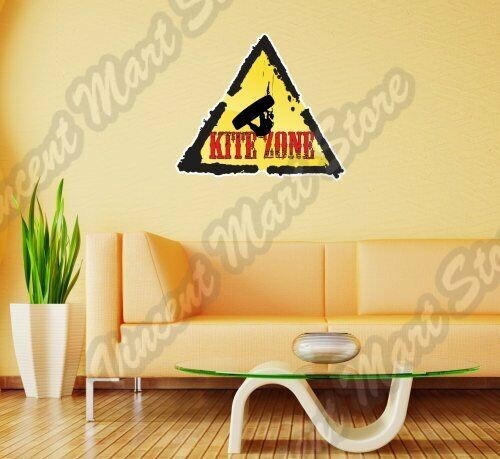 Kite Zone Sign Kiteboarding Kitesurfing Wall Sticker Interior Decor 22 ...