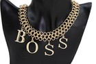 Women Attractive Fashion Necklace Gold Mesh Metal Chain Fun BOSS ...