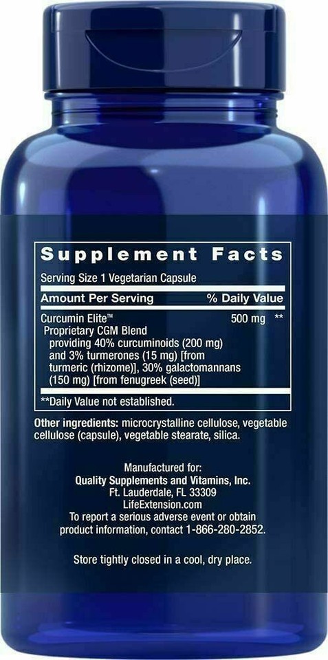 Life Extension Curcumin Elite Turmeric Extract Plus Pro Resolving ...
