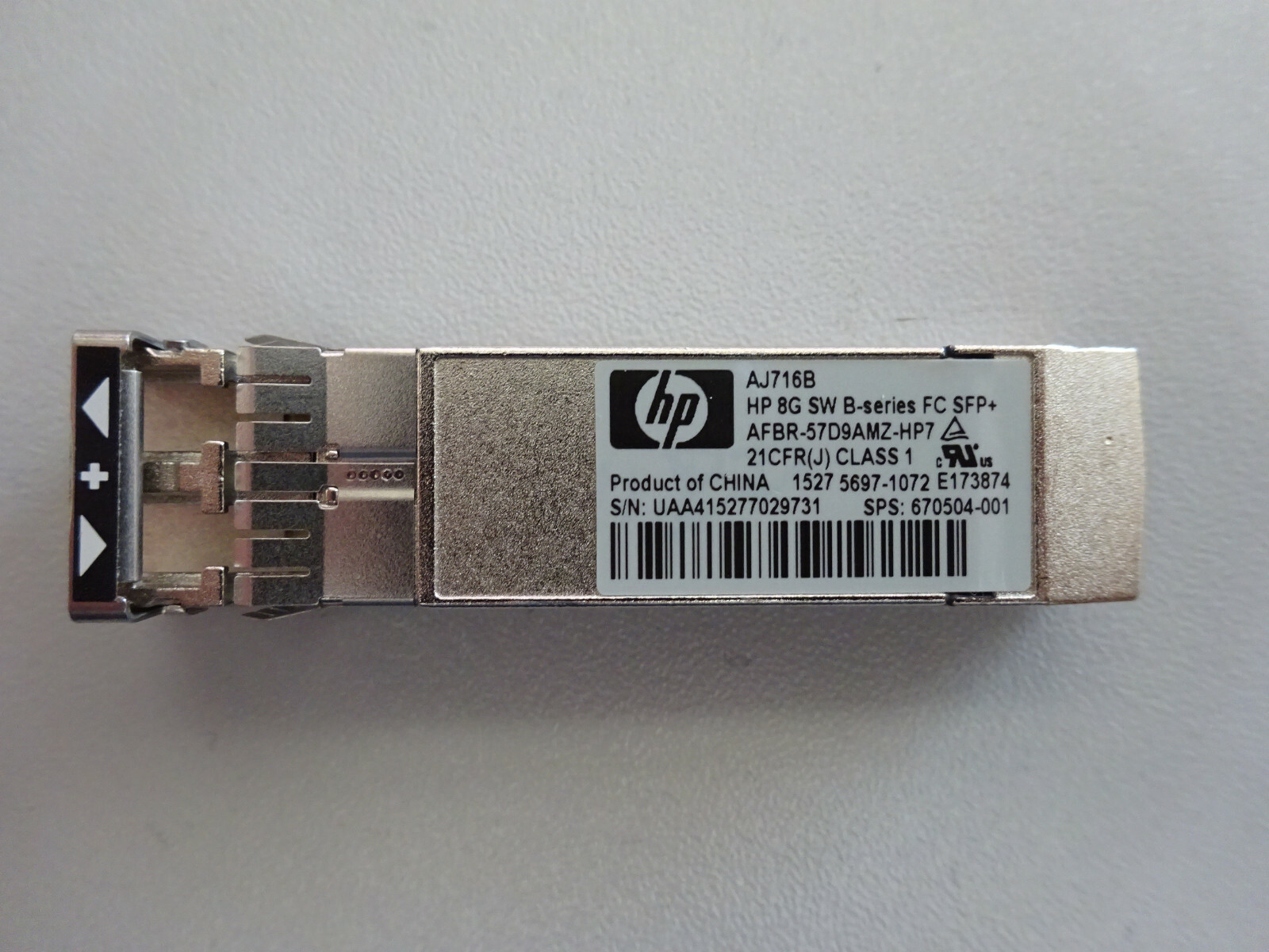 AJ716B HP 8GB SW B-Series FC SFP+ AFBR-57D9AMZ-HP7 SPS:670504-001 | eBay