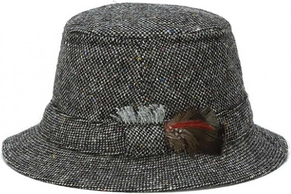 Donegal Wool Tweed Walking Hat Feather Ornamentation Classic Irish ...