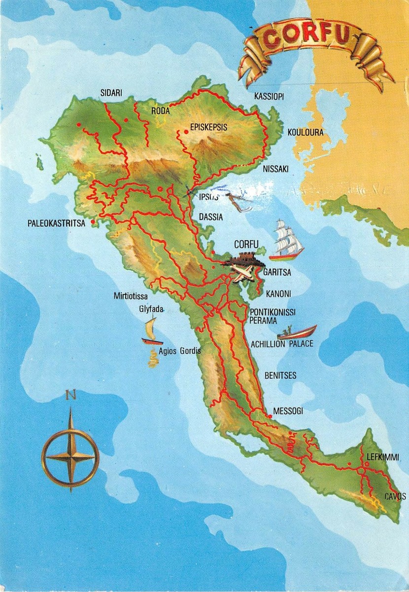 Imagem De Mapas Do Mapa De Corfu Mapa MICHELIN Ilhas Jónicas
