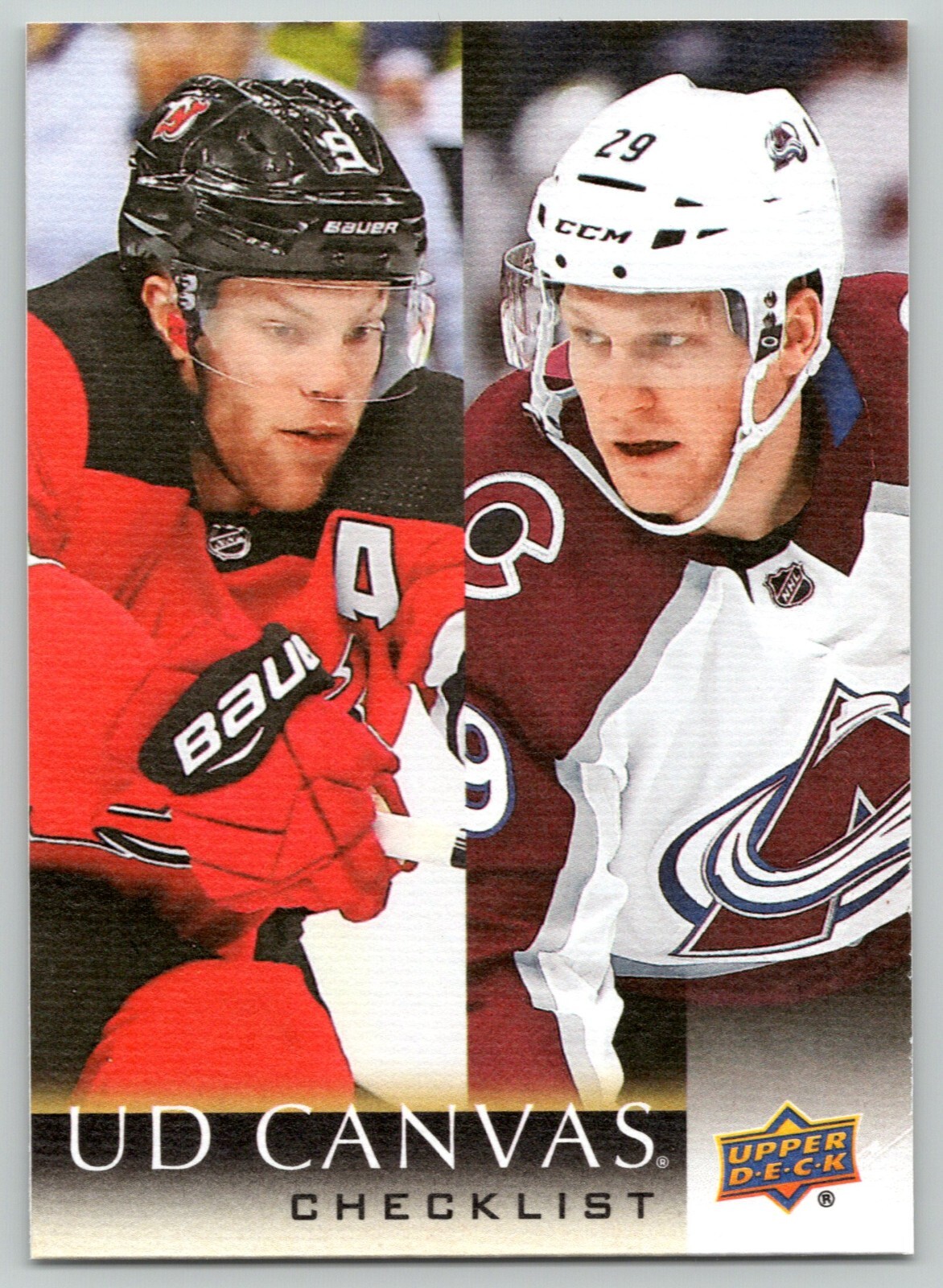 TAYLOR HALL / NATHAN MacKINNON CHECKLIST 2018-19 UPPER DECK CANVAS NO ...