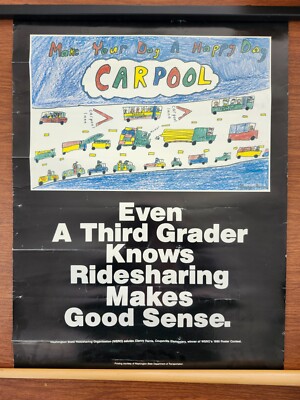 Washington State Ridesharing Organization 1990 Poster Contest by Clancy ...