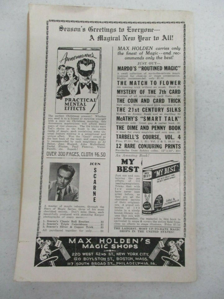 THE LINKING RING MAGAZINE DECEMBER 1945 VOL 25 NO 10 LORING CAMPBELL ...