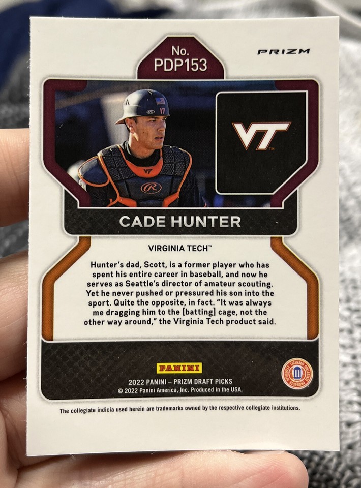 2022 Panini Prizm Draft Picks Cade Hunter #PDP153 Red Wave Prizm ...