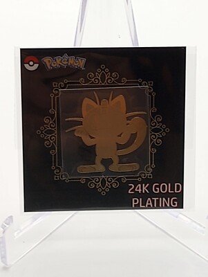 Meowth 24k Gold Plated Sticker - Korean Striking Candy Pokemon NM (1 ...