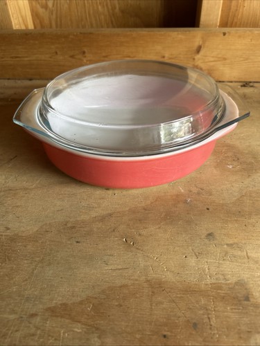 Vintage Pyrex 221 Flamingo Pink 8" Casserole Dish With Lid Casserole ...