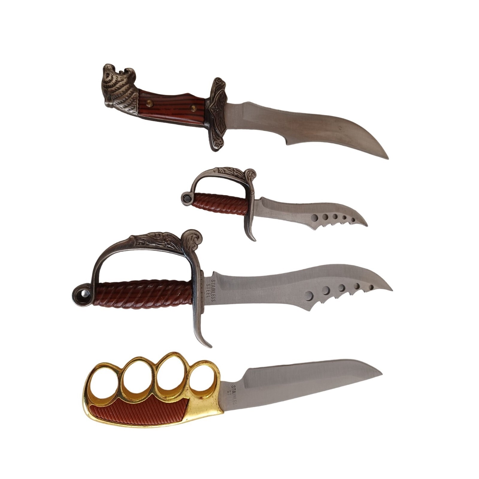 Lot of 4 Miniature Knives Dagger Swords Letter Openers Mini Sabres 3.75 ...