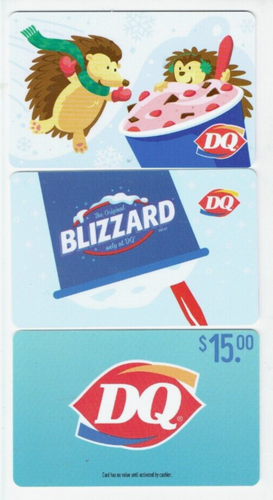 Dairy Queen Gift Card Hedgehogs, Blizzard -DQ - LOT of 3 - Collectible ...