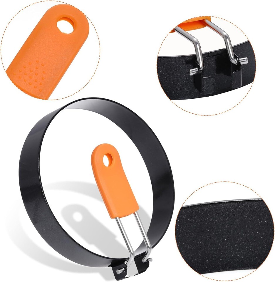 4 Pcs Non Stick Fried Egg Shaper Stainless Steel Pancake Ring Mold ...