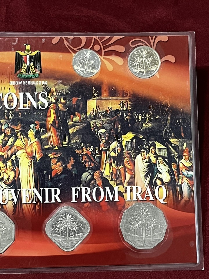 Vintage Iraqi 8 Coins 5 Fils - 1 Dinar Set Souvenir, Saddam Hussein Era ...