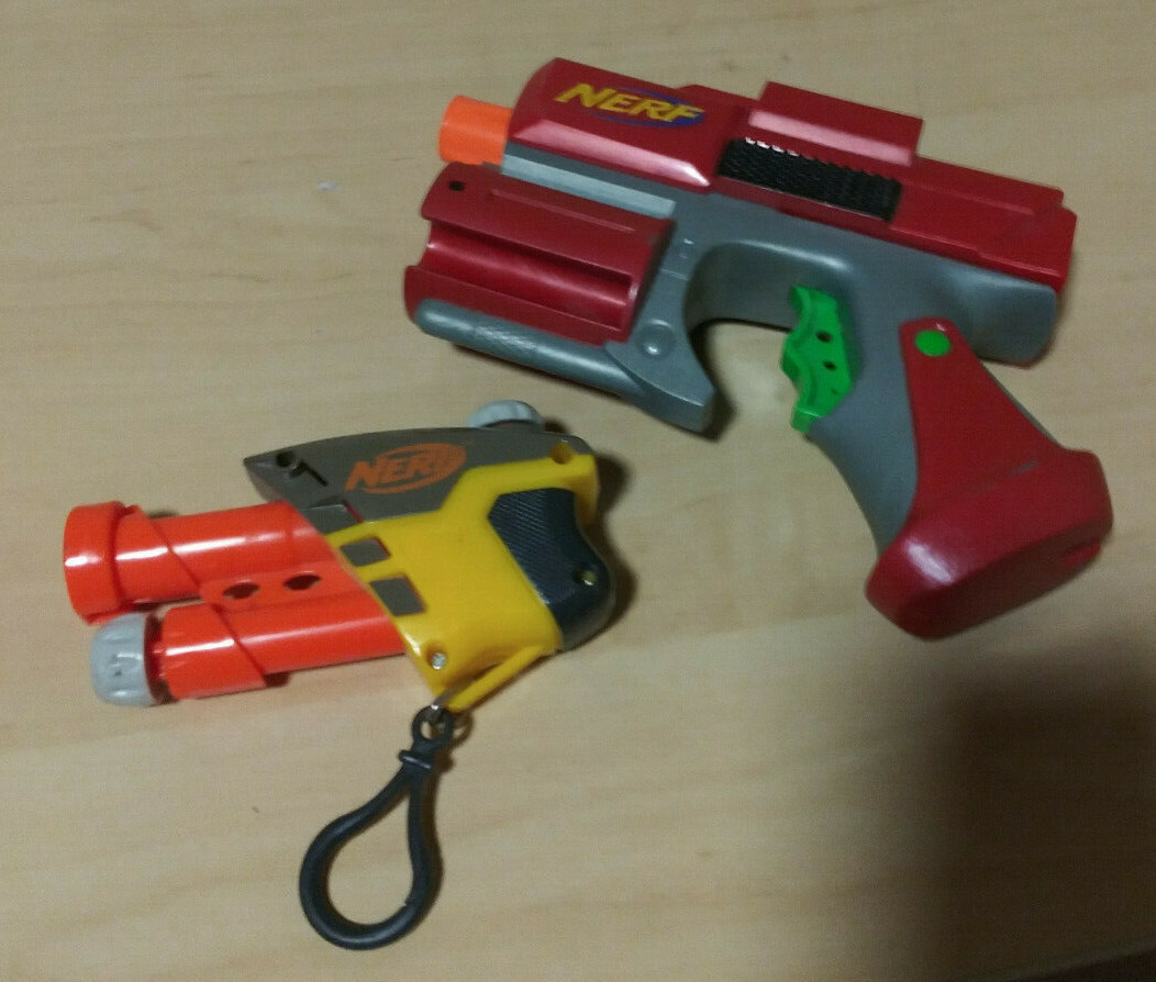 Lot of 2: Mini NERF N-Strike S.S AS-1 Keychain 2003 & Cross-Fire Dart ...