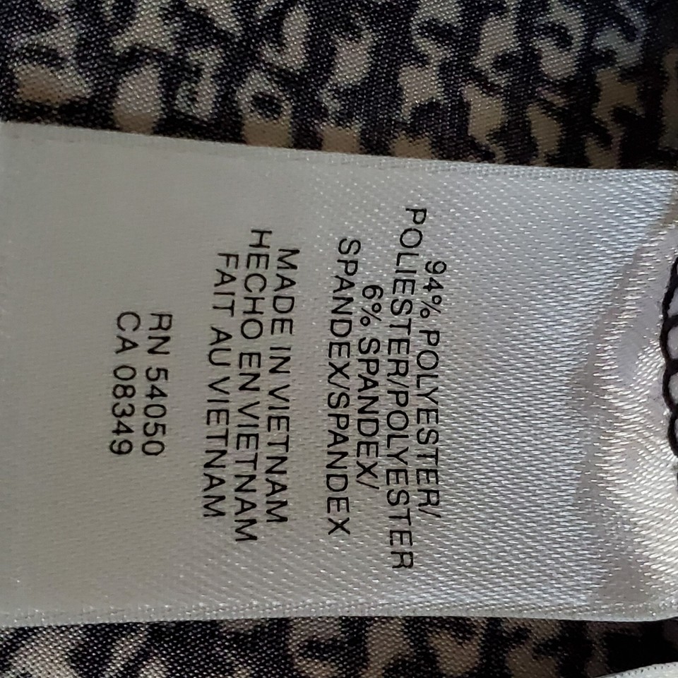 Jones New York Womens Black White Multi Faux Wrap Top Blouse Size Large ...