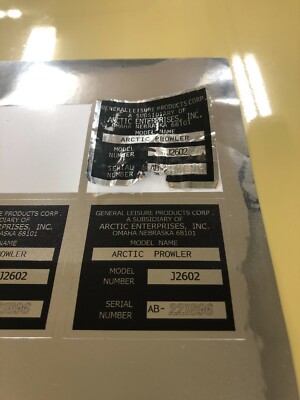 Reproduction Arctic Cat Prowler Mini Bike VIN Label | eBay