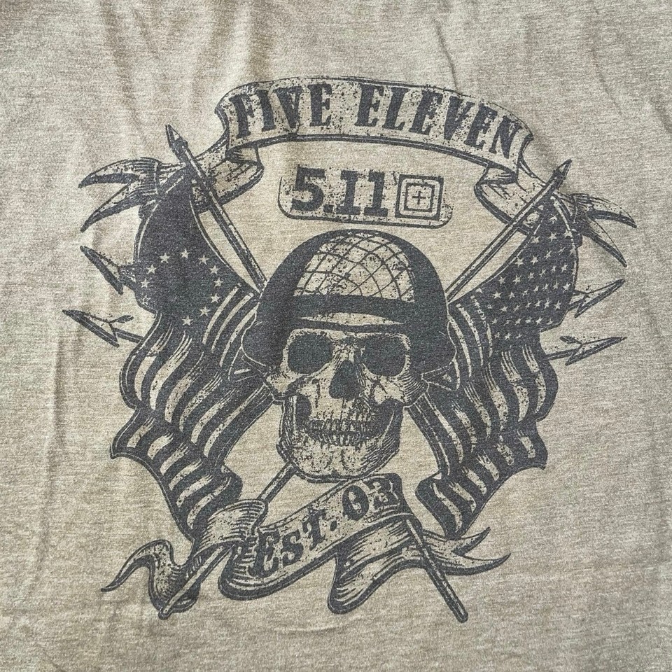 511 Tactical Graphic T-Shirt Size Large Army Logo Skull Short Sleeve ...