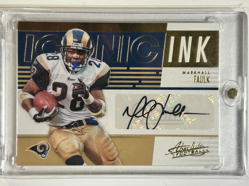 Marshall Faulk AUTO Absolute Iconic Ink 2018 Panini Certified Autograph ...