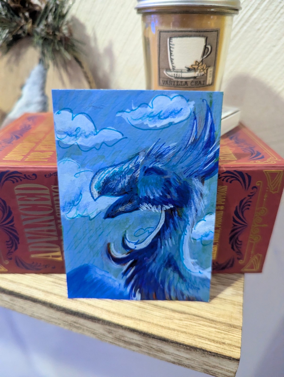 Happy Blue Chocobo Final Fantasy hand drawn original ACEO by LadyLanval ...
