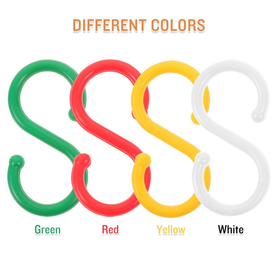 100pcs Hanging S Hooks Heavy Duty Plastic Hooks For Hanging Jewelry ...