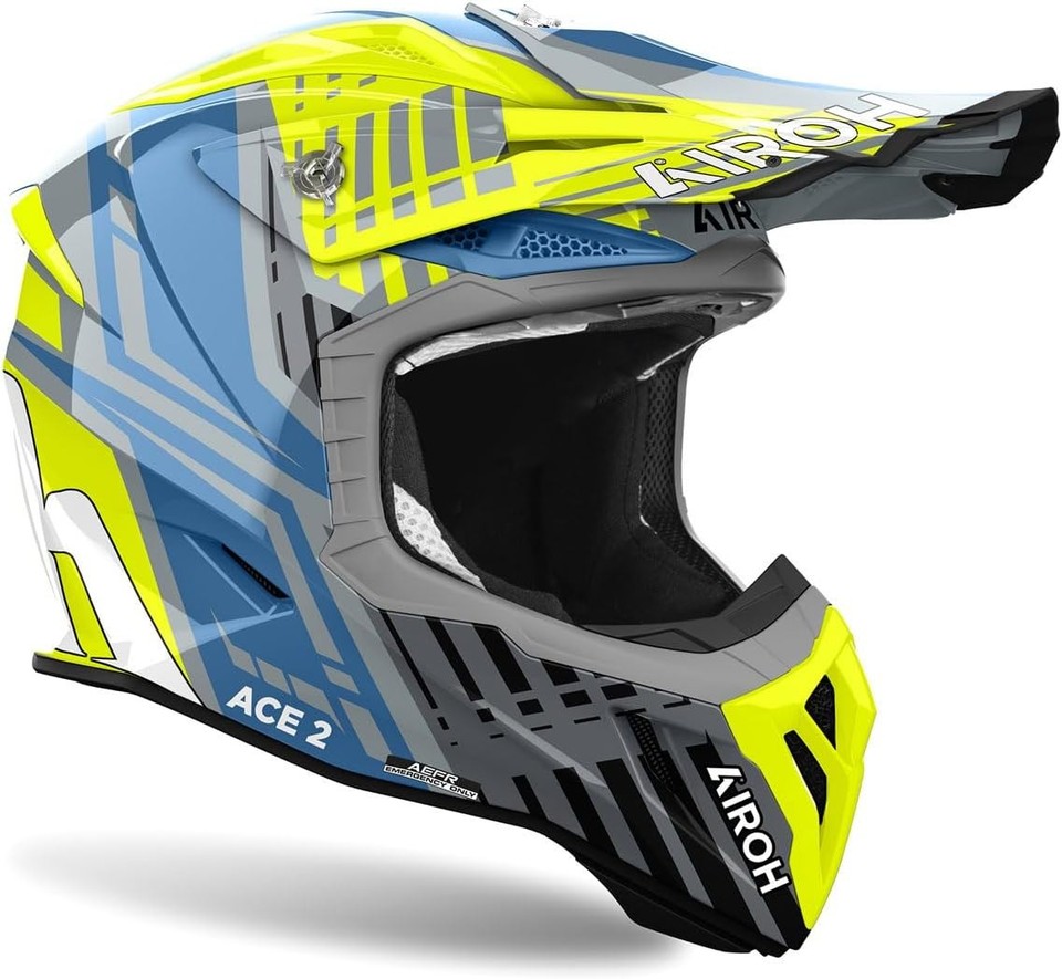 Airoh Aviator Ace 2 Proud Yellow Off Road Motard Helmet | eBay