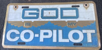 God Is My Co-Pilot License Plate Booster Vintage Front religious faith ...