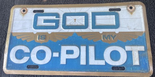 God Is My Co-Pilot License Plate Booster Vintage Front religious faith ...
