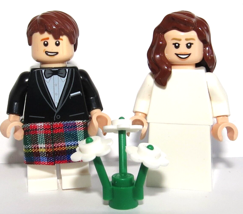 LEGO Bride Groom Minifigure Red Kilt Scottish Highland Flesh Skin ...