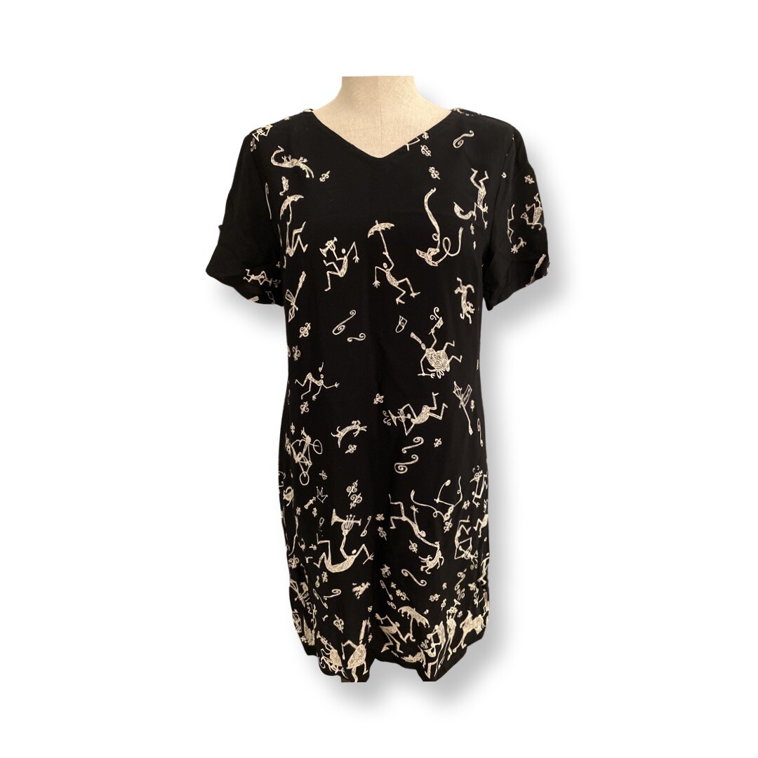 Vintage David Dart Small Maxi Dress Art to Wear Picto… - Gem