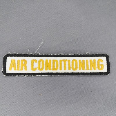 'Air Conditioning' Black Yellow White Tab 5"x1" Cloth Patch | eBay