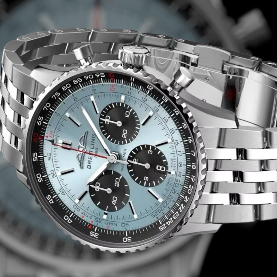 Ice Blue Chronograph AB0138241C1A1 Breitling B01 Navitimer 43mm Steel ...
