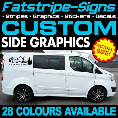 to fit FORD TRANSIT CUSTOM ADVENTURE MOUNTAIN CAMPER VAN STICKERS ...