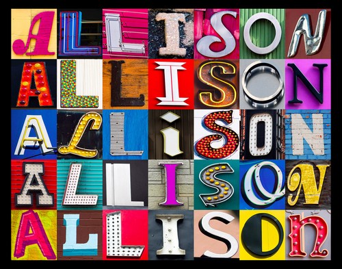 ALLISON Name Poster featuring photos of actual sign letters | eBay
