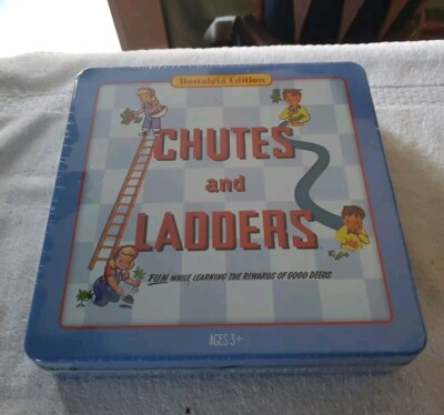 New/Sealed Chutes and Ladders Nostalgia Edition Board Game In Metal Tin ...