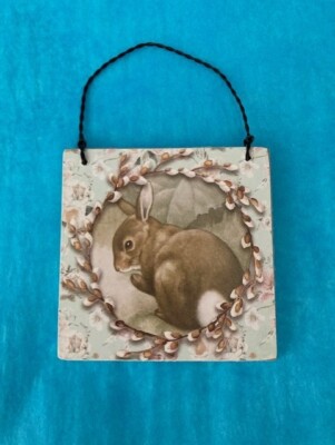 Primitives by Kathy Easter Bunny Ornament with Magnet Back 3" ADORABLE ...