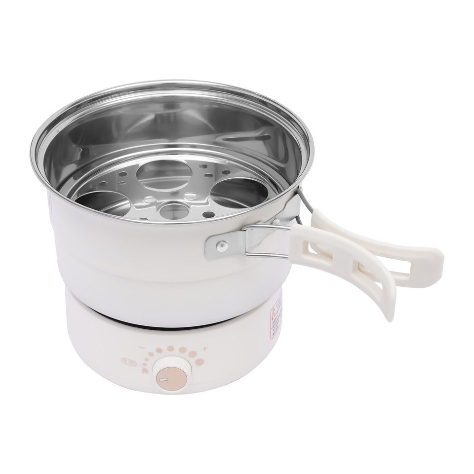 500W 1.6L Mini Hot Pot Multifunction Split Electric Cooker with Steamer ...