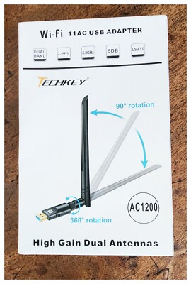 Techkey Wi-Fi 11AC USB Adapter (AC1200) - Dual Band | eBay