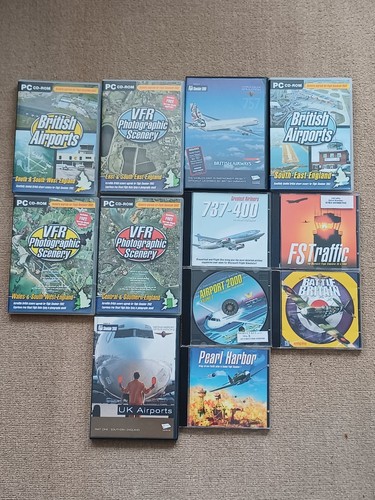 Bundle of various vintage flight simulator PC games and addons. 10 ...