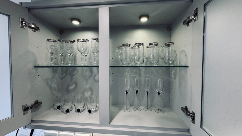 ex kitchen display including quartz worktops and quartz lined sink with ...