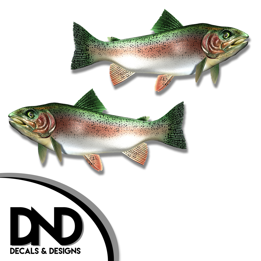 Trout - Fish Decal Fishing Tackle Box Bumper Sticker "5in SET" F-0970 D ...