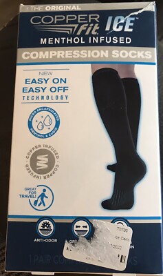 S-M Copper Fit Ice Compression Socks Medical Nursing Travel Ortho ...