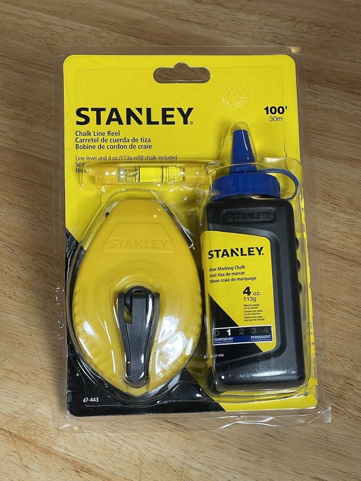 Stanley 3 Piece Chalk Box Set-Stanley Chalk & Plastic Line Level L142 ...
