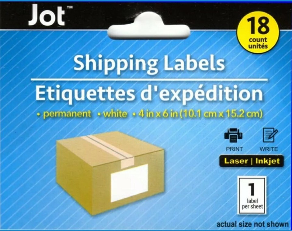 Jot White Shipping Labels, 18-ct. Packs | eBay