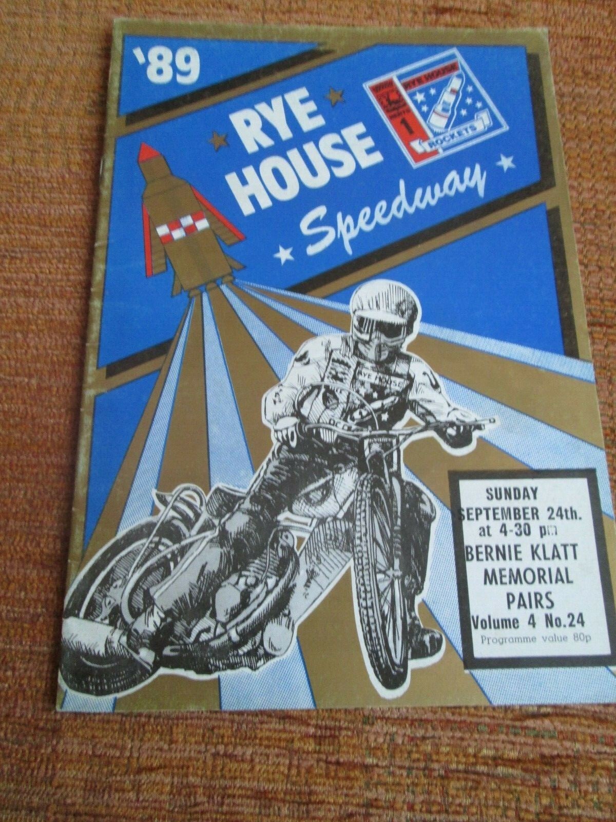Speedway Programme - Rye House Bernie Klatt Memorial Pairs 24/9/1989 | eBay
