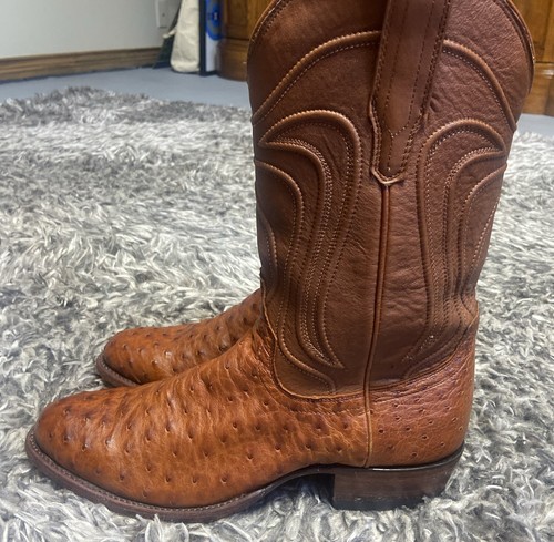 TECOVAS THE WYATT Full Quill Ostrich Western Cowboy Boots Mens 9.5D ...