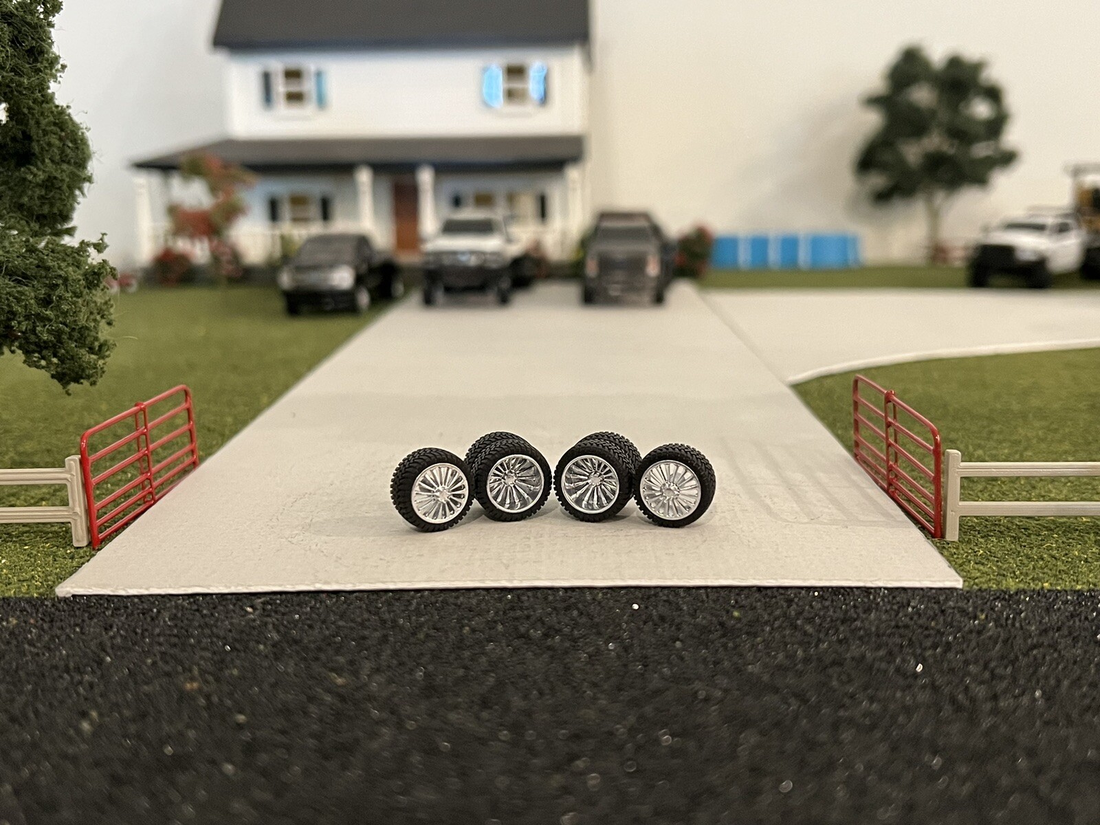 1/64 3D Printed Custom Chrome 26” Multi-Spoke Dually Wheels Farm Ranch ...